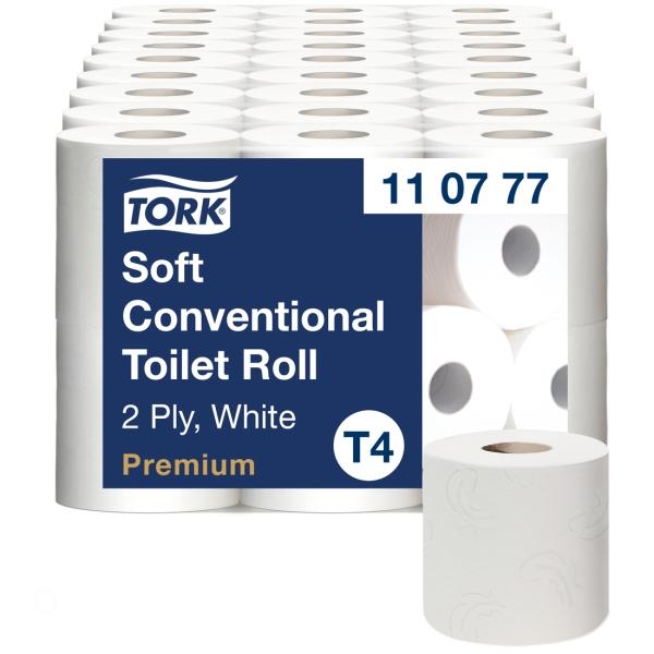 TORK weiches Kleinrollen Toilettenpapier Premium 2-lagig, weiß